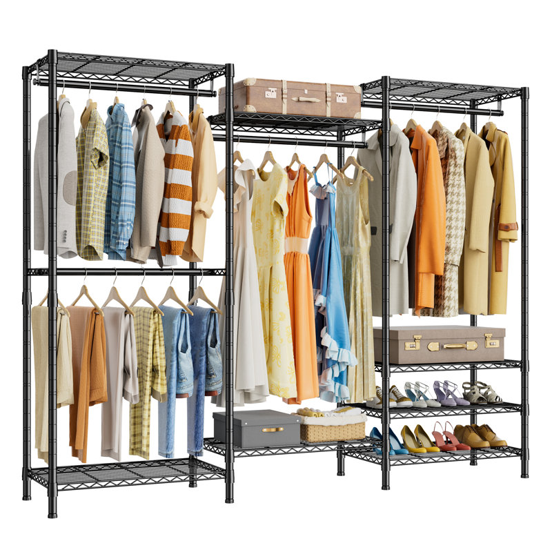 Rebrilliant Nazaria 8 Tiers Wire Garment Rack Heavy Duty Clothes Rack ...