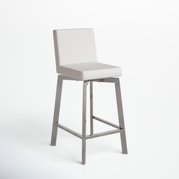 AllModern Ross Swivel Upholstered Counter Stool with Metal Frame ...