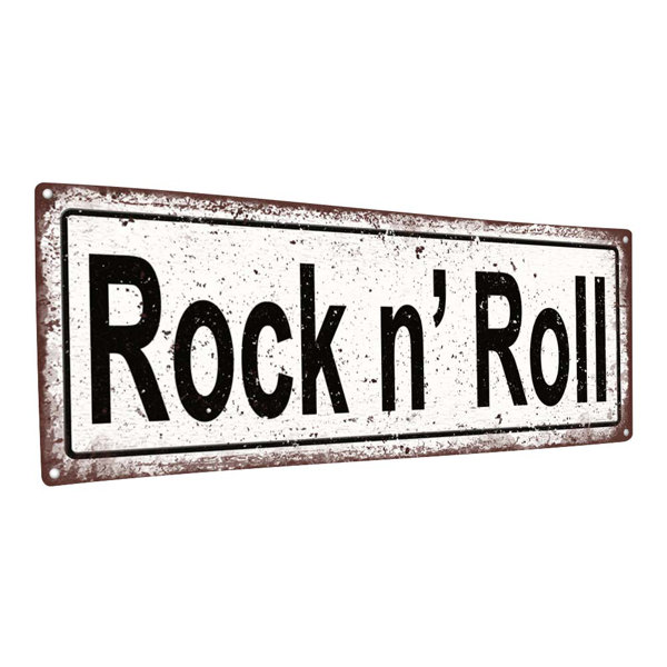 Williston Forge Distressed, Rock N' Roll Metal Sign | Wayfair