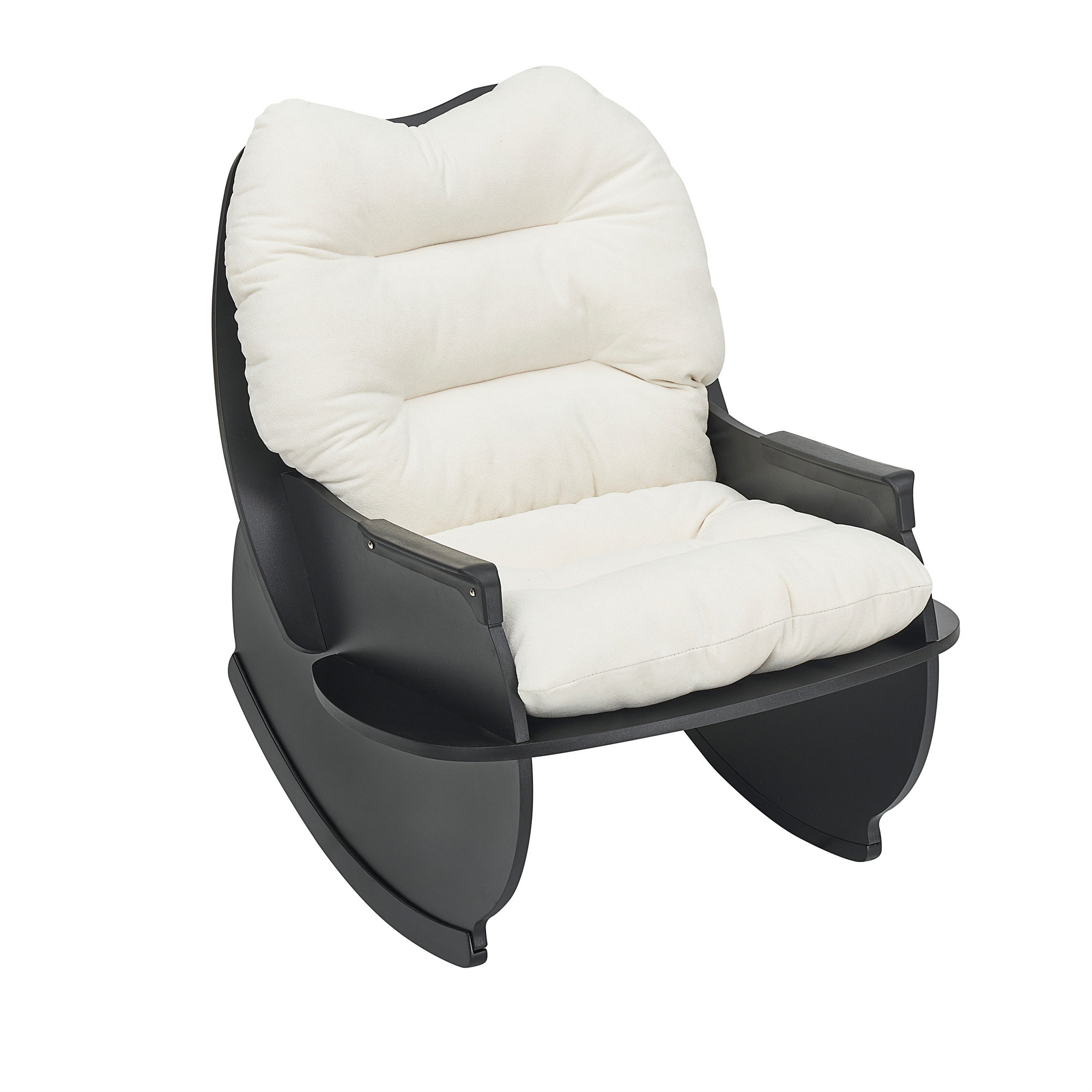 House of Hampton® 30.31 Inches Beige Rocking Chair, Single Seat ...