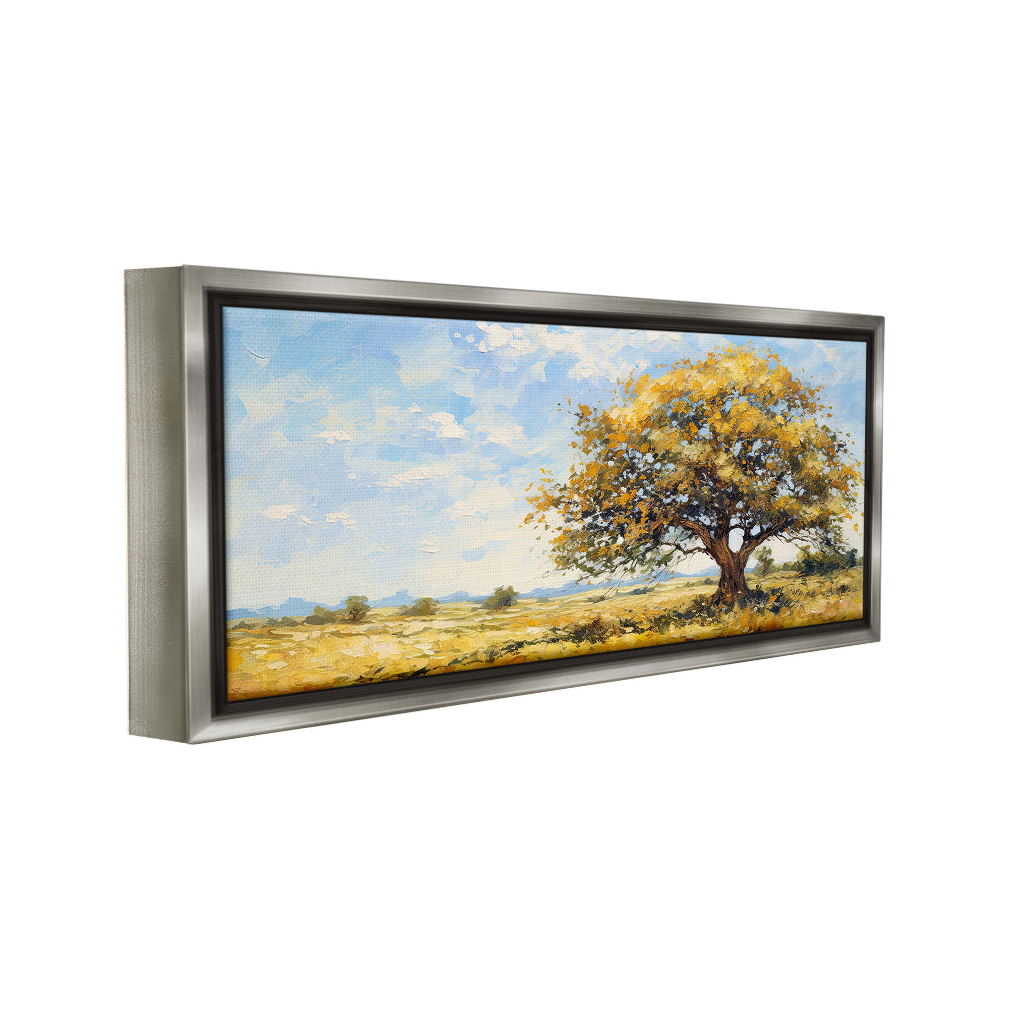 Red Barrel Studio® " Sycamore Tree In Field Floater Frame " by Gina ...
