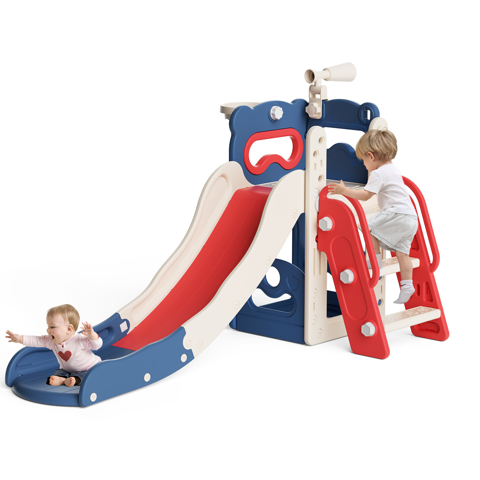 Feanch 42'' W Indoor and Outdoor Plastic Freestanding Slide & Reviews ...