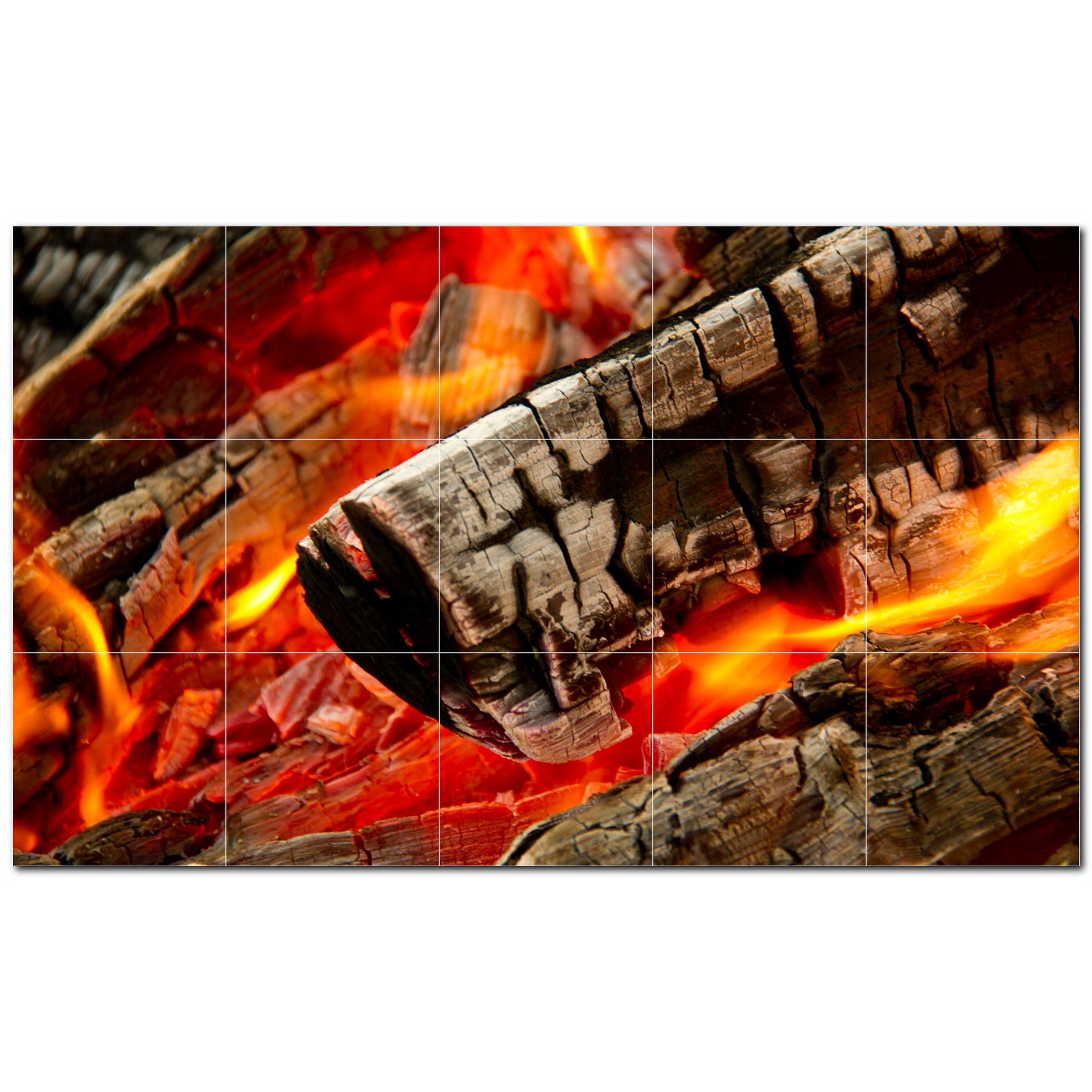 Picture-Tiles.com Fire Photo 12'' x 12'' Satin Ceramic Decorative Mural ...