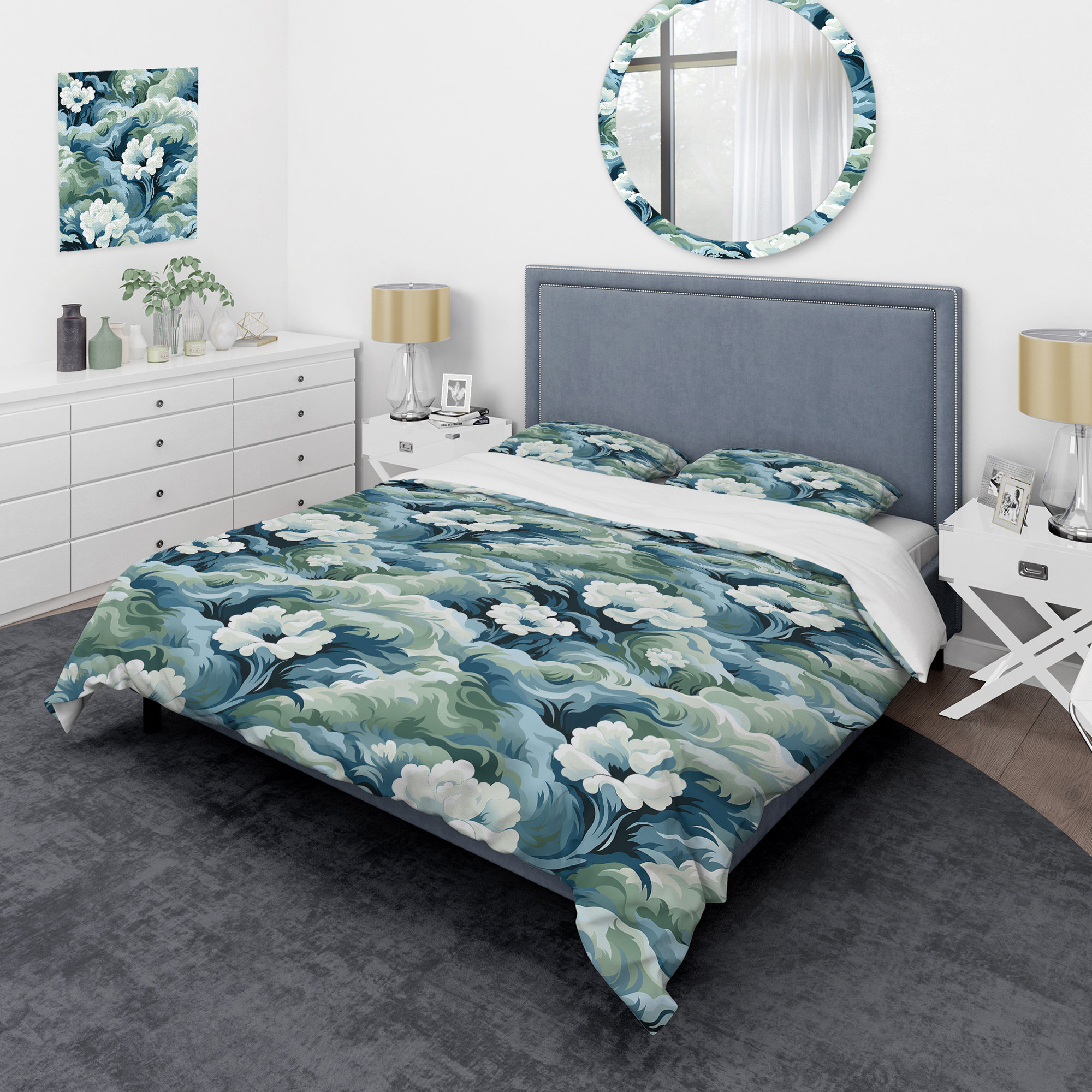 Design Art Zen Floral Retreat II - Floral Duvet Cover Set | Wayfair