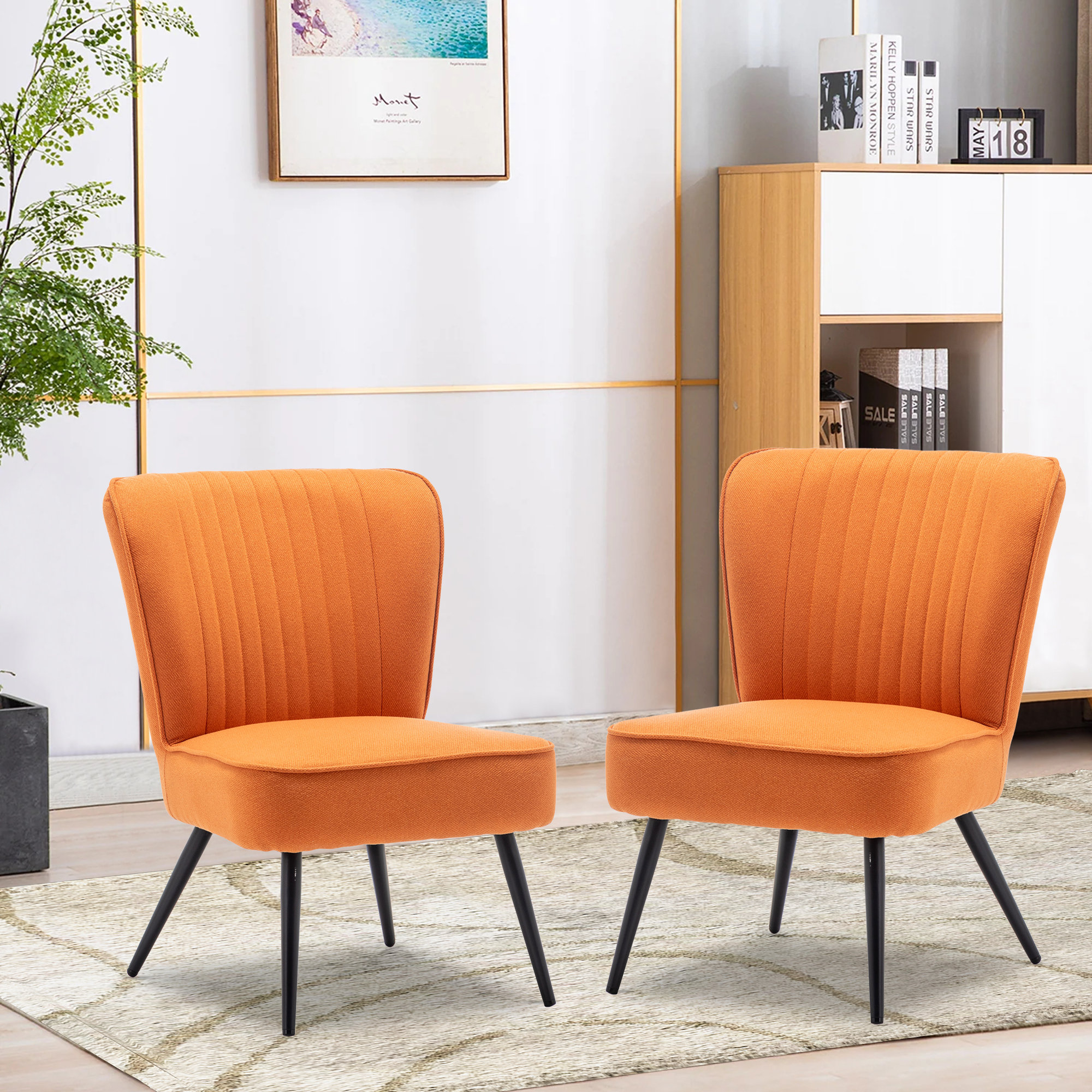Latitude Run® Fauteuil de chambre Allicyn de 57,91 cm de large en lin ...