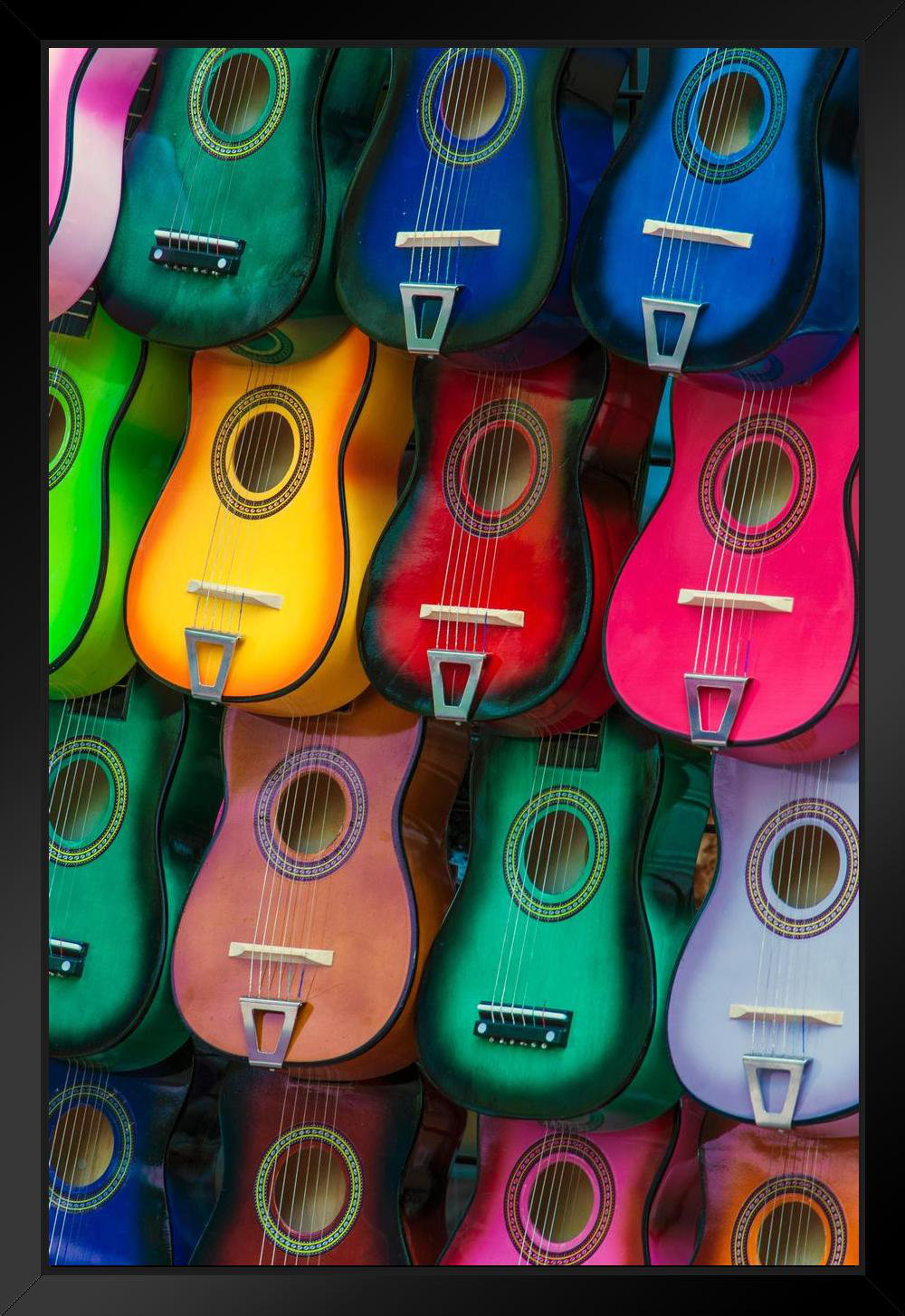 Latitude Run® " Colorful Guitars San Antonio Texas Market Photo Matted ...