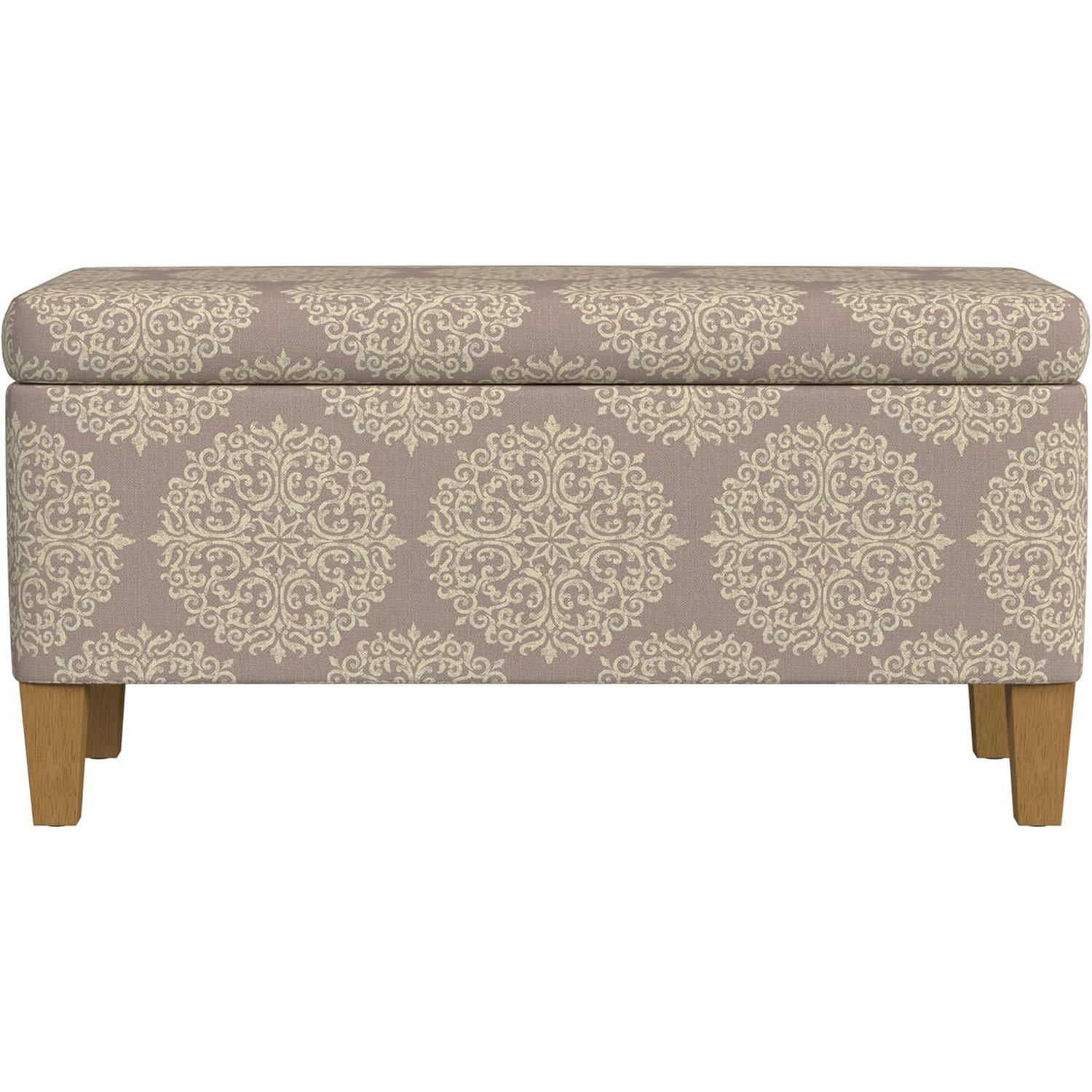 Red Barrel Studio® Large Decorative Storage Bench -Brown Medallion ...