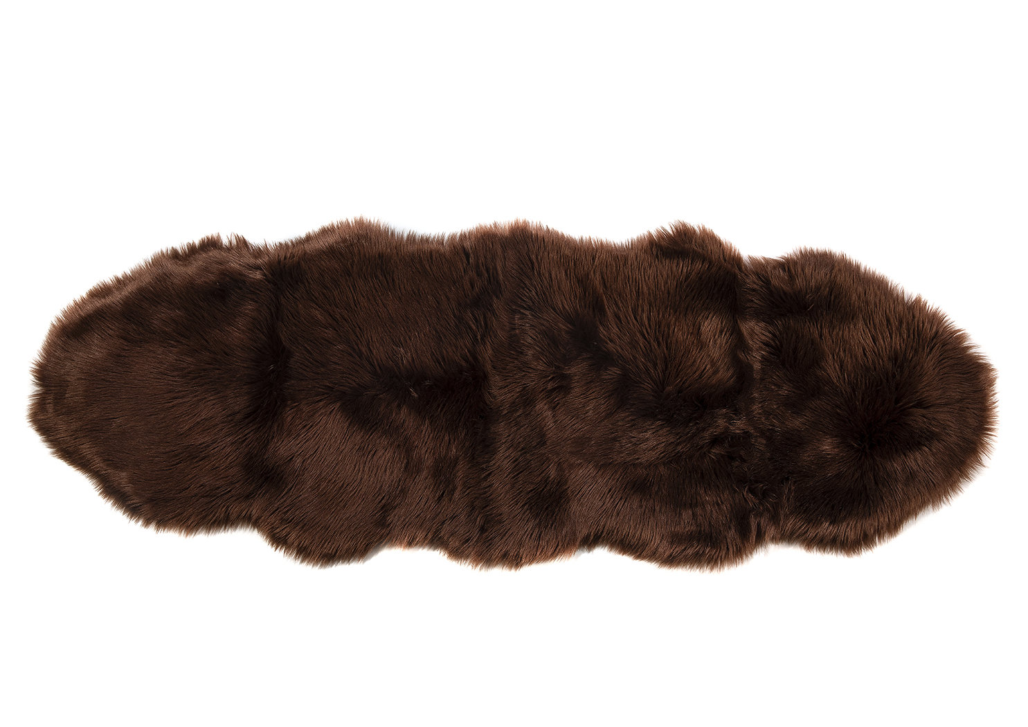 Walk On Me Double Pelt Faux Fur Washable Brown Area Rug - 2' x 6 ...