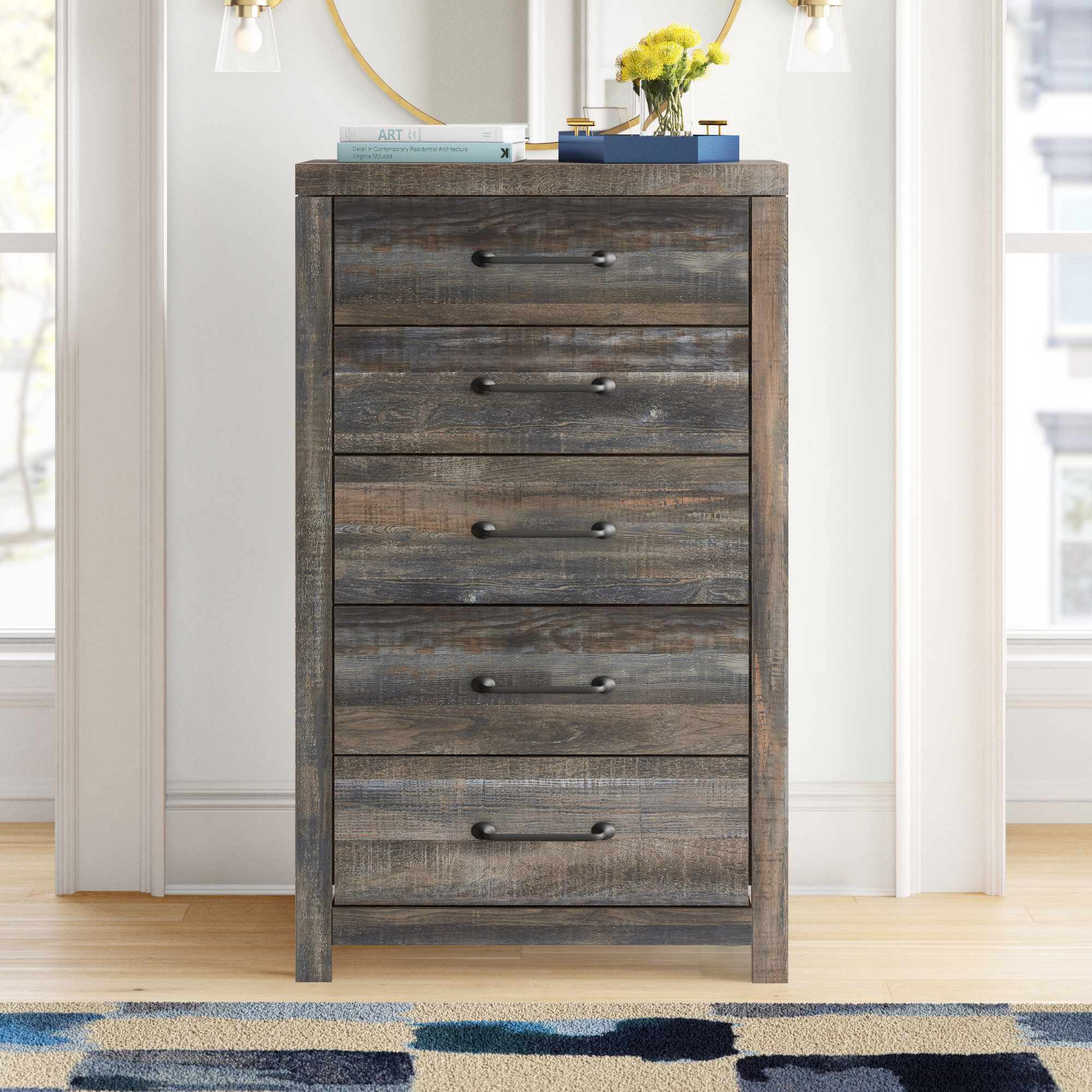 Union Rustic Drystan 5 Drawer Chest & Reviews | Wayfair