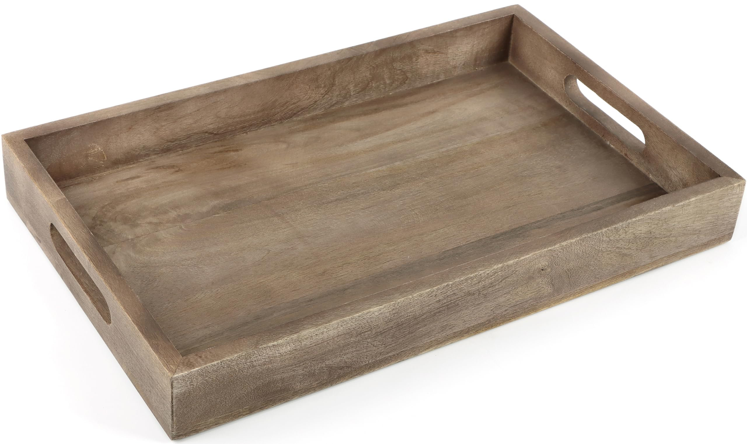 Gracie Oaks One-Piece Rectangular Wooden Coffee Table Tray With Hollow ...