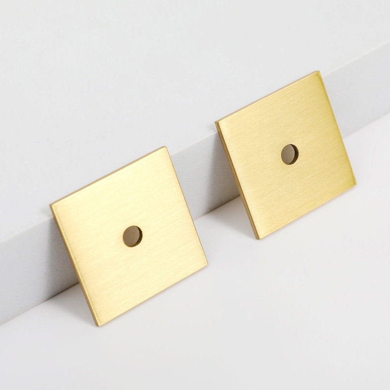 Redefine Hardware Brass 1.25" Square Brushed Brass Backplate (10 Pack ...