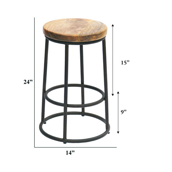 Union Rustic Parkridge Solid Wood 24'' Counter Stool & Reviews | Wayfair