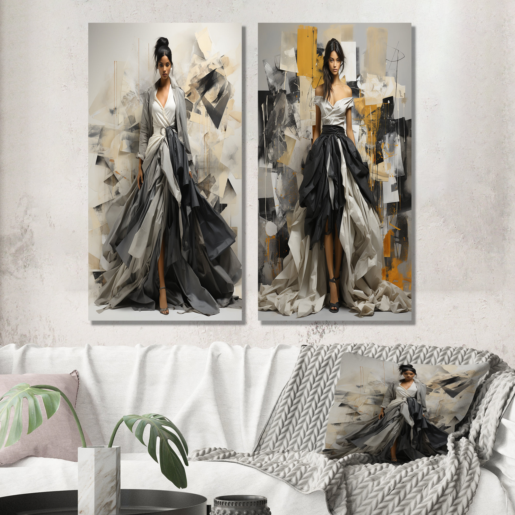 Mercer41 Black Fashion Fusion Couture Creation II - Fashion Canvas ...