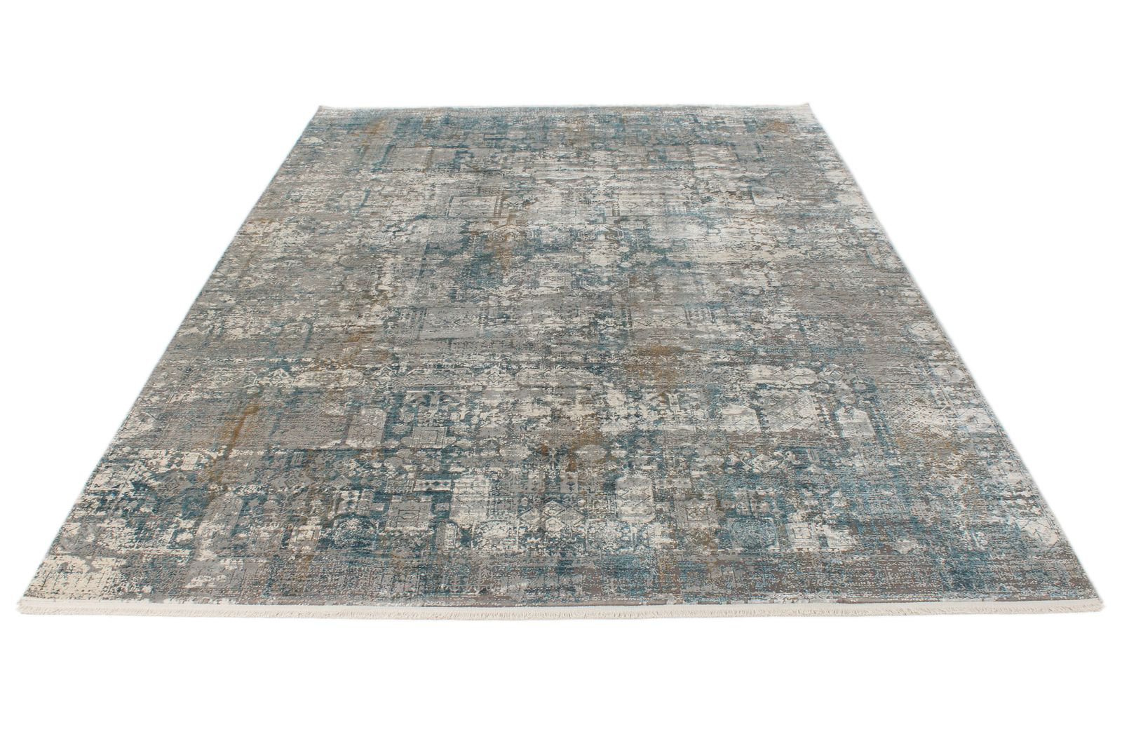 Home and Rugs 7x10 Blue and Gold Turkish Antep Rug | Wayfair