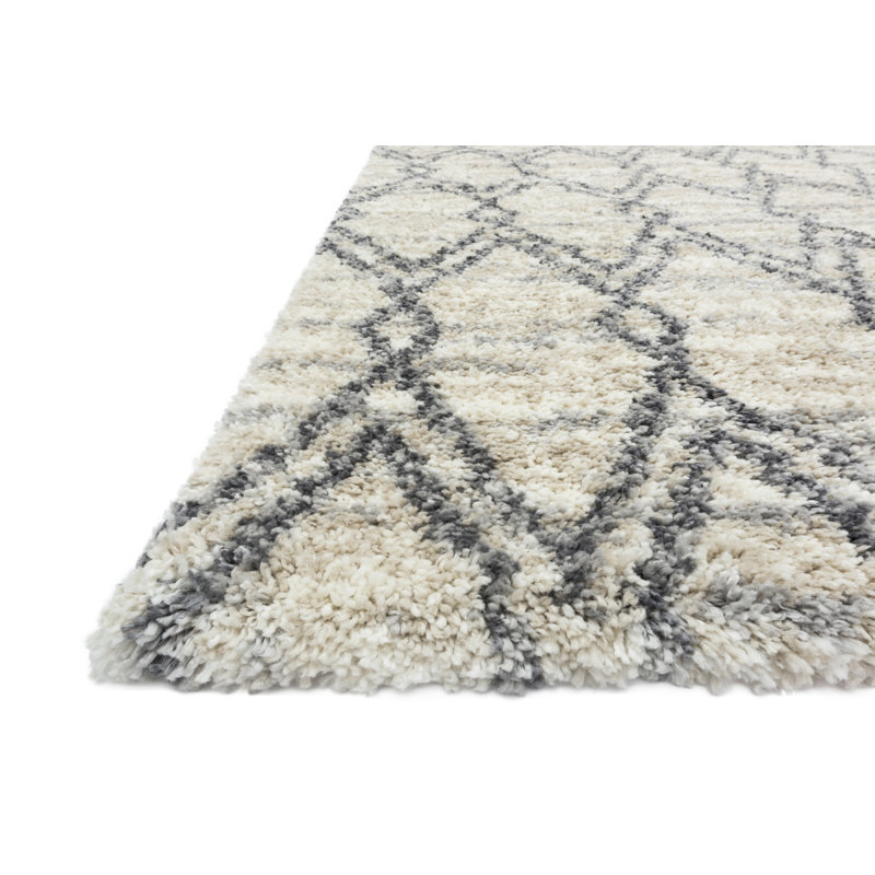 George Oliver Nellie Geometric Sand/Graphite Area Rug & Reviews | Wayfair