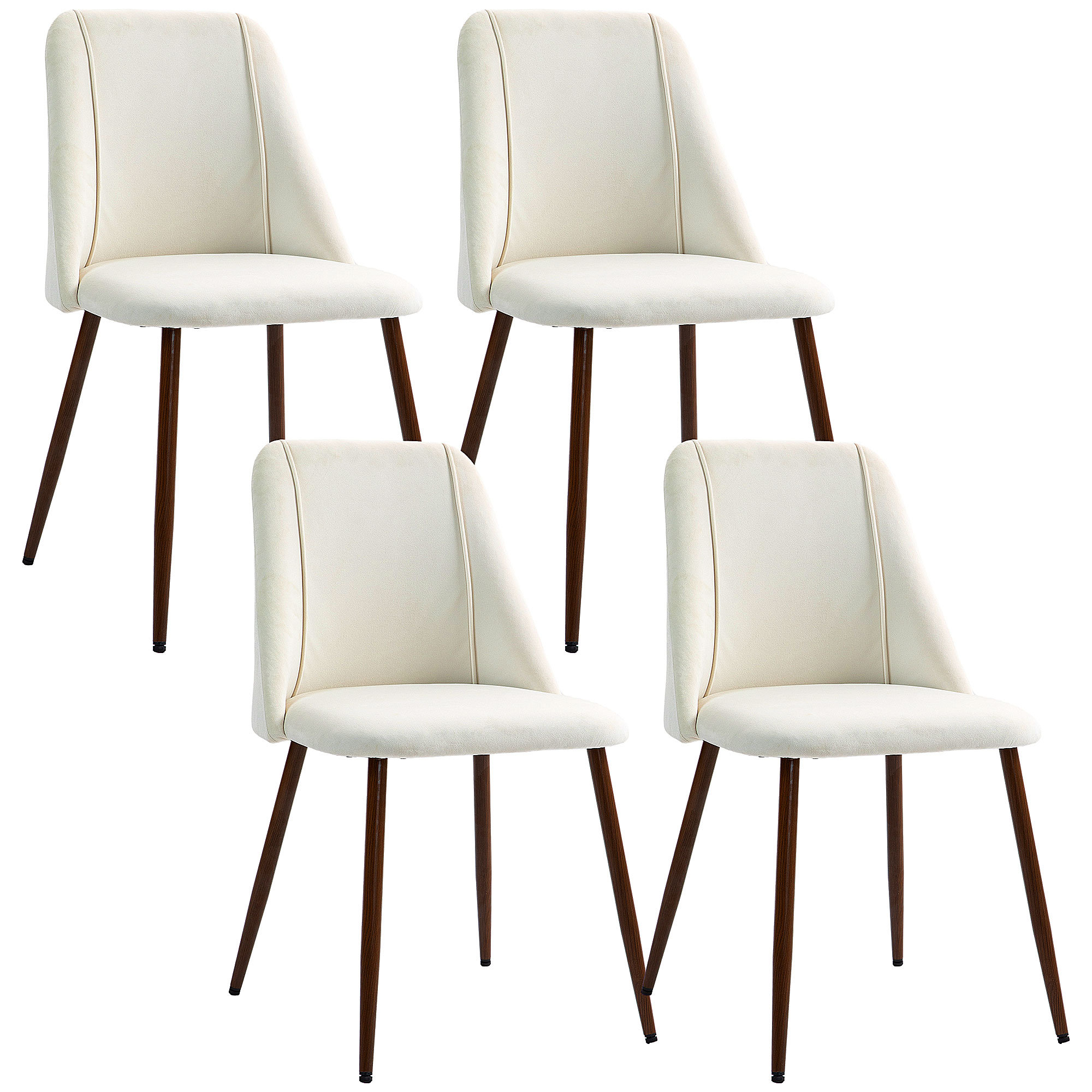 Mercer41 Dining Chairs Set of 4, Accent Chair with Velvet-touch ...