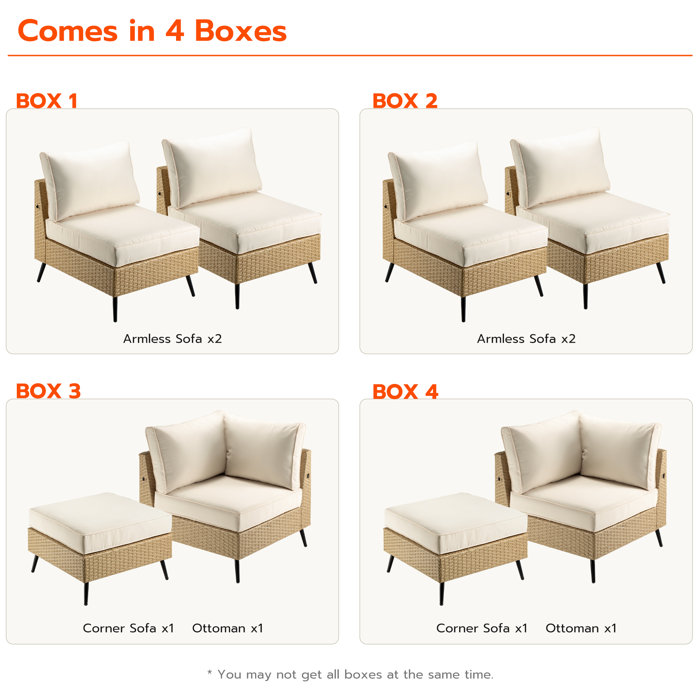 Hokku Designs Zahro 8 - Person Outdoor Sectional Seating Group with ...