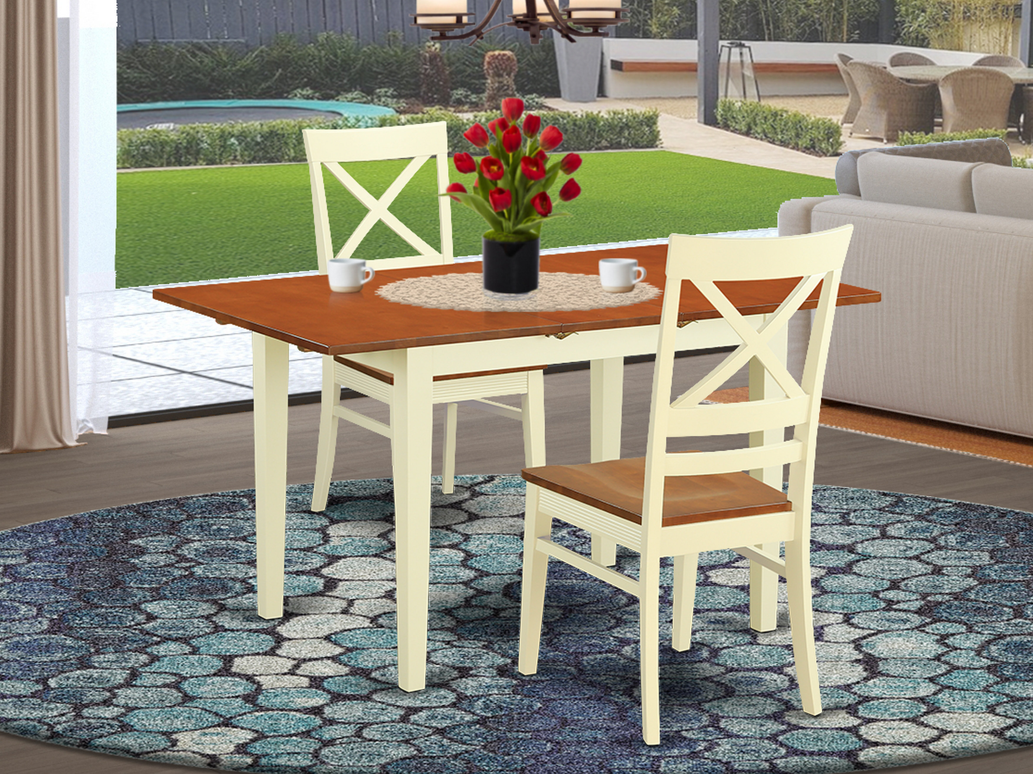 Gracie Oaks Buttermilk and Cherry Solid Wood Top - Dining Room Set ...