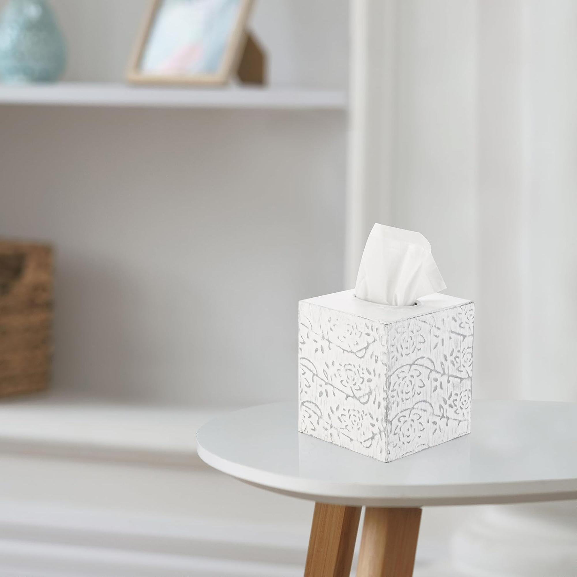 Lark Manor™ Country Chic Modern Farmhouse Tissue Box Holder, Decorative ...