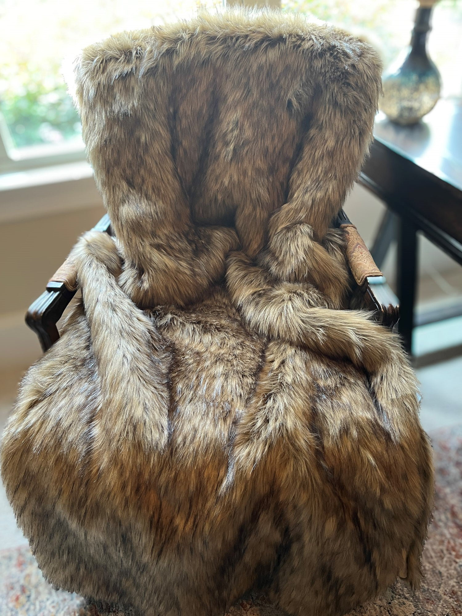 Thomas Collection® Luxury Golden Brown Faux Fur Throw in Assorted Sizes ...