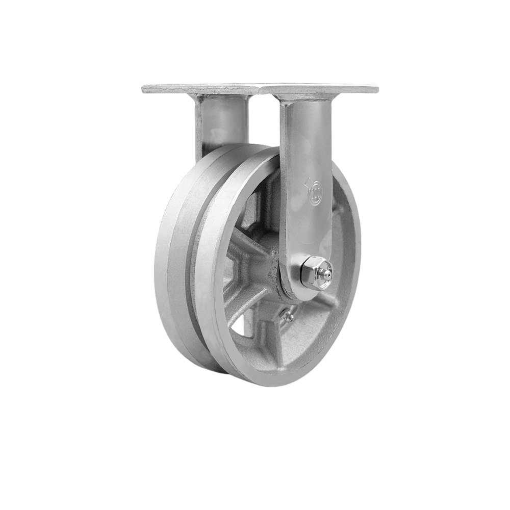 Service Caster 6 Inch V Groove Semi Steel Wheel Rigid Caster with ...