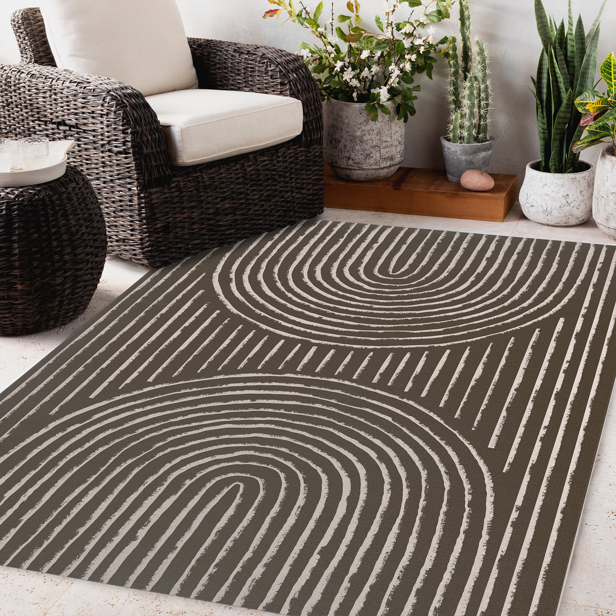 Ivy Bronx Dhru BROWN Outdoor Rug By Ivy Bronx | Wayfair