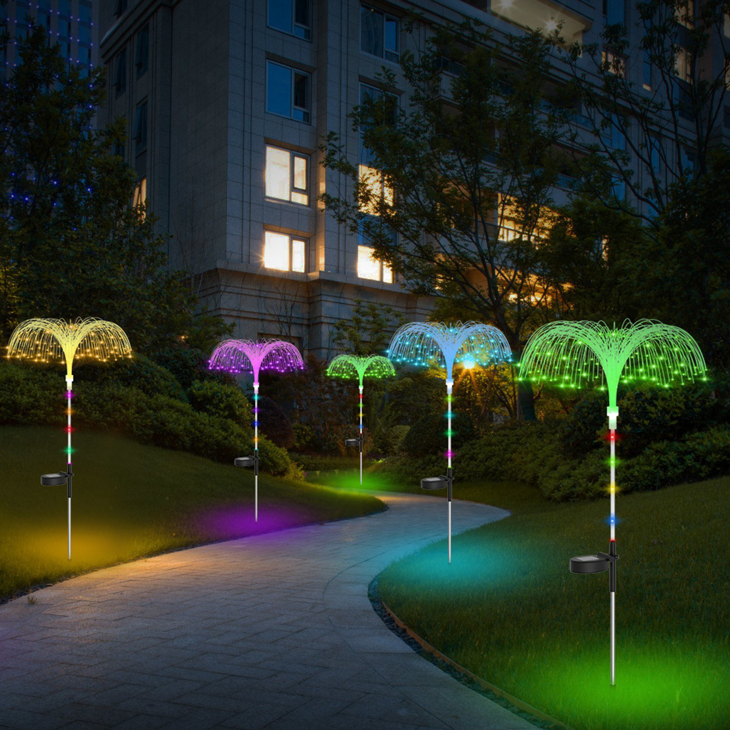 Edge Collections Multicolor Solar Powered Stainless Steel Pathway Light ...