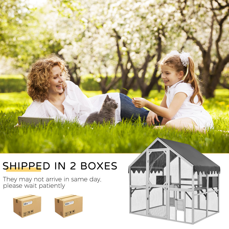 Tucker Murphy Pet™ Evonni Outdoor Walk-in Large Cat Enclosures with ...