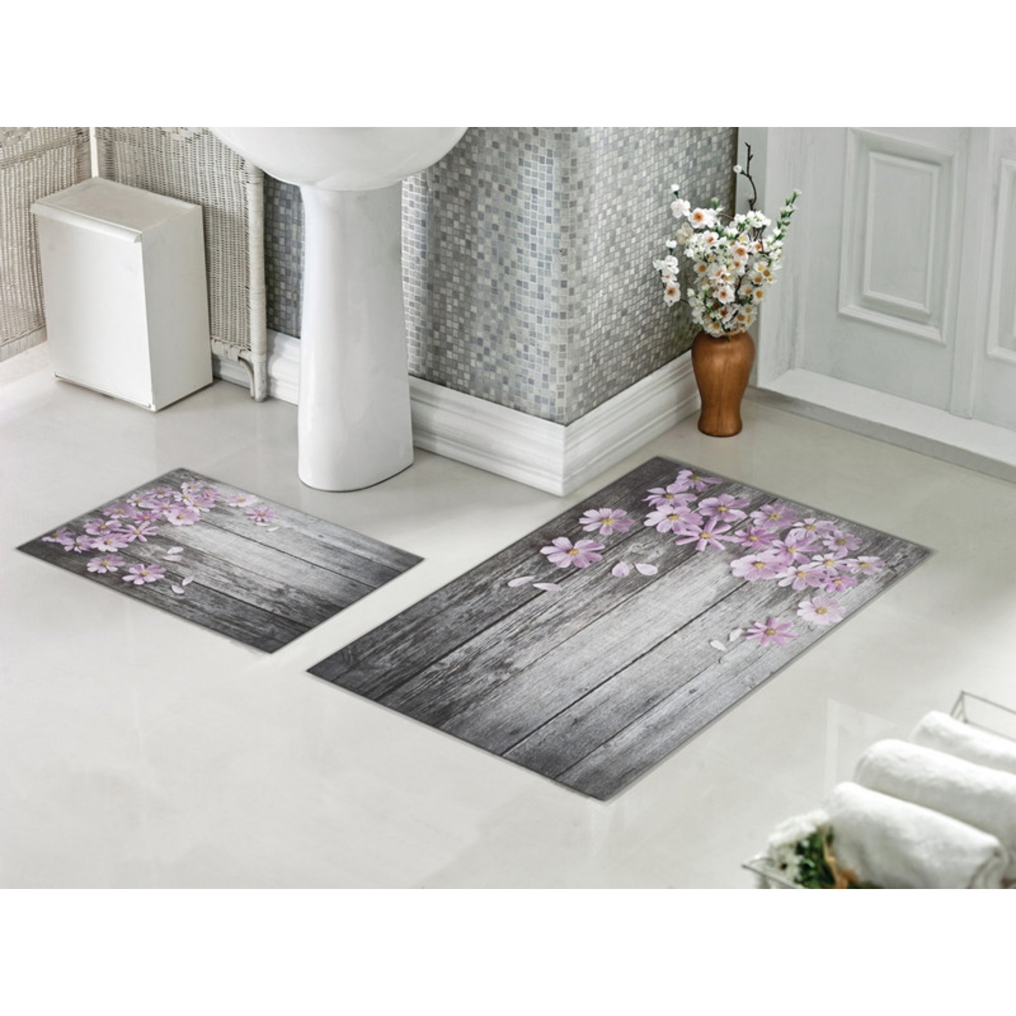 East Urban Home Dinahlee 2 Piece Bath Mat Set | Wayfair