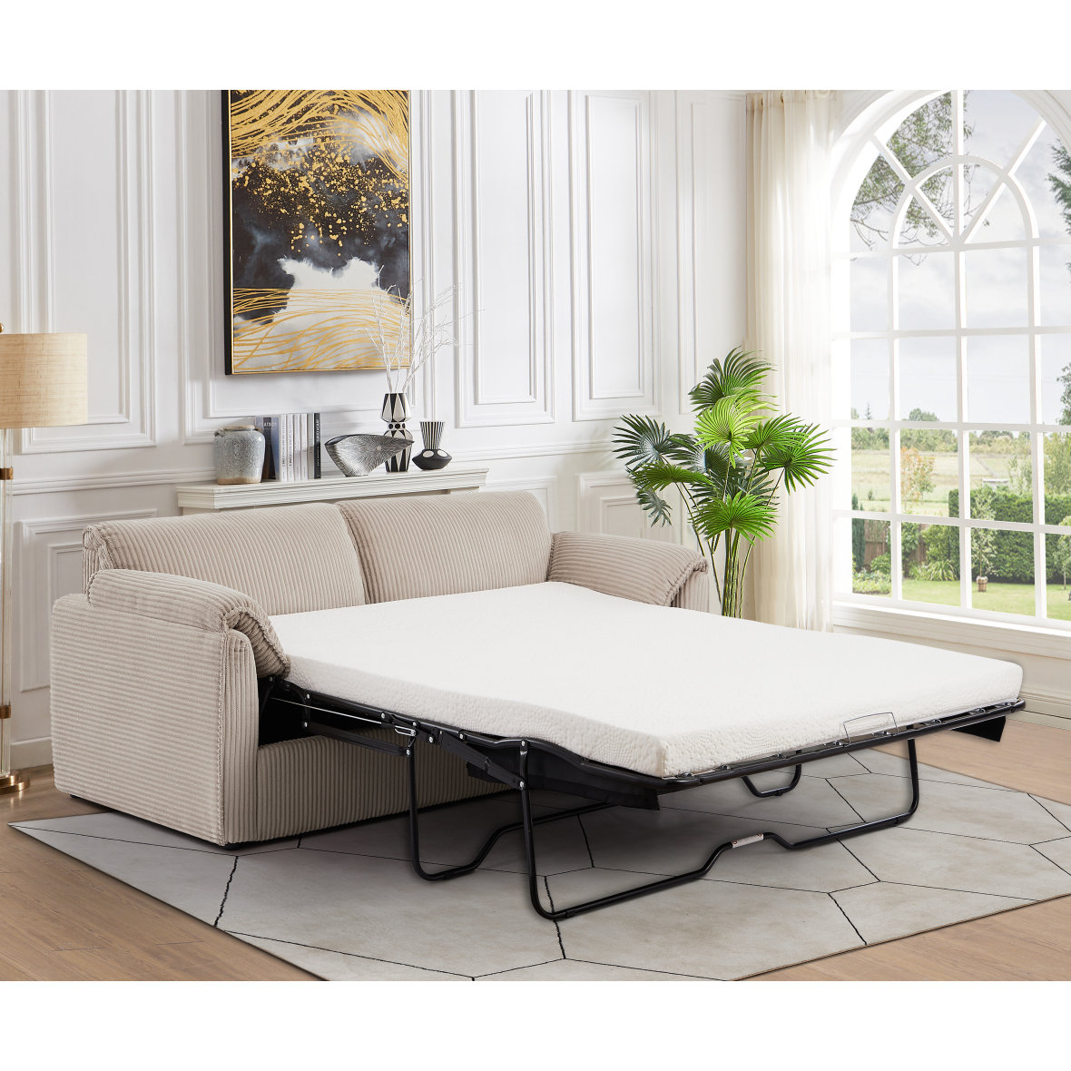 Latitude Run® 79.13-Inch Sleeper Sofa Bed Comfy Pull Out Futon Couch ...