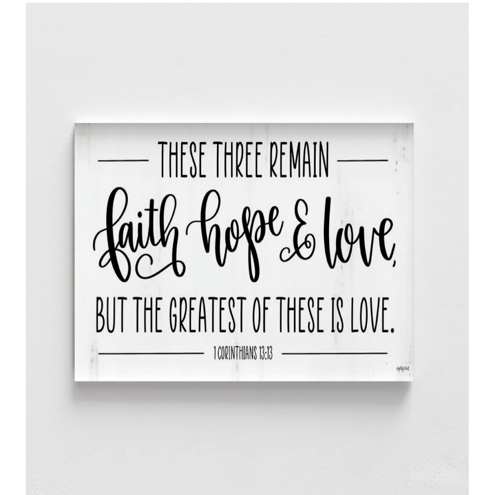 WeFrameArt Faith-Hope And Love, Framed Rustic 1 Corinthians 13:13 ...