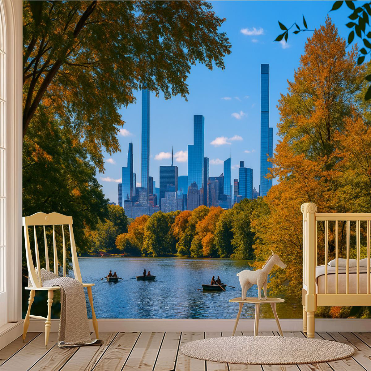 Latitude Run® Peel and Stick Wallpaper Wall Mural Skyscrapers surround ...
