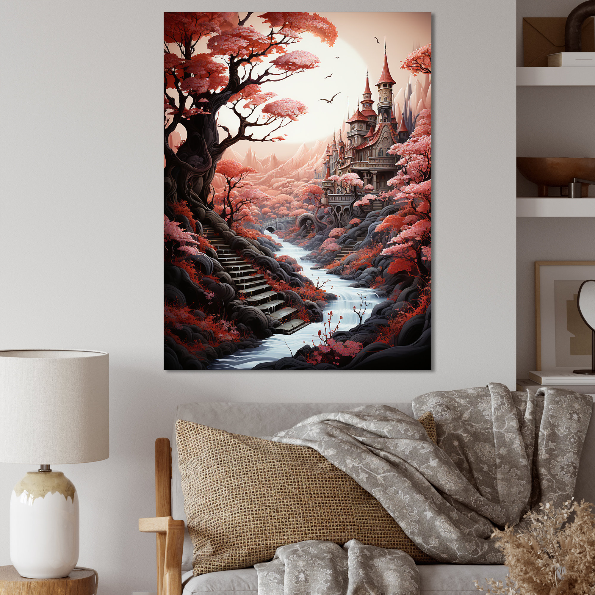 Winston Porter Surrealism Fantasy Castle Landscape I Framed On Canvas ...