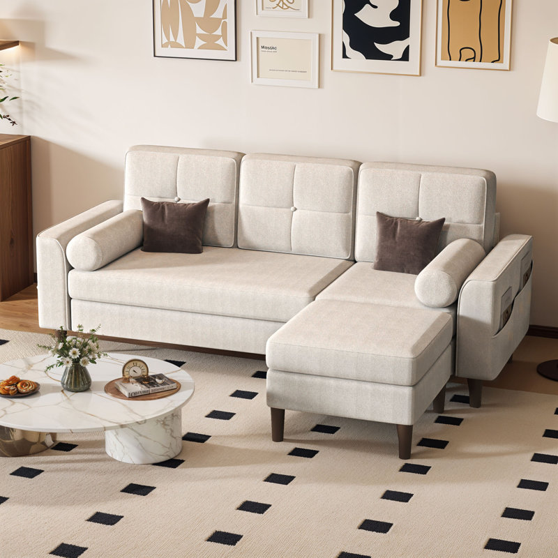 Ebern Designs Leionna 78" Reversible Upholstered Sectional Sofa with ...