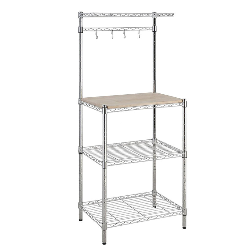 Rebrilliant Kitchen Storage Baker's Rack With Removable Top, Chrome ...