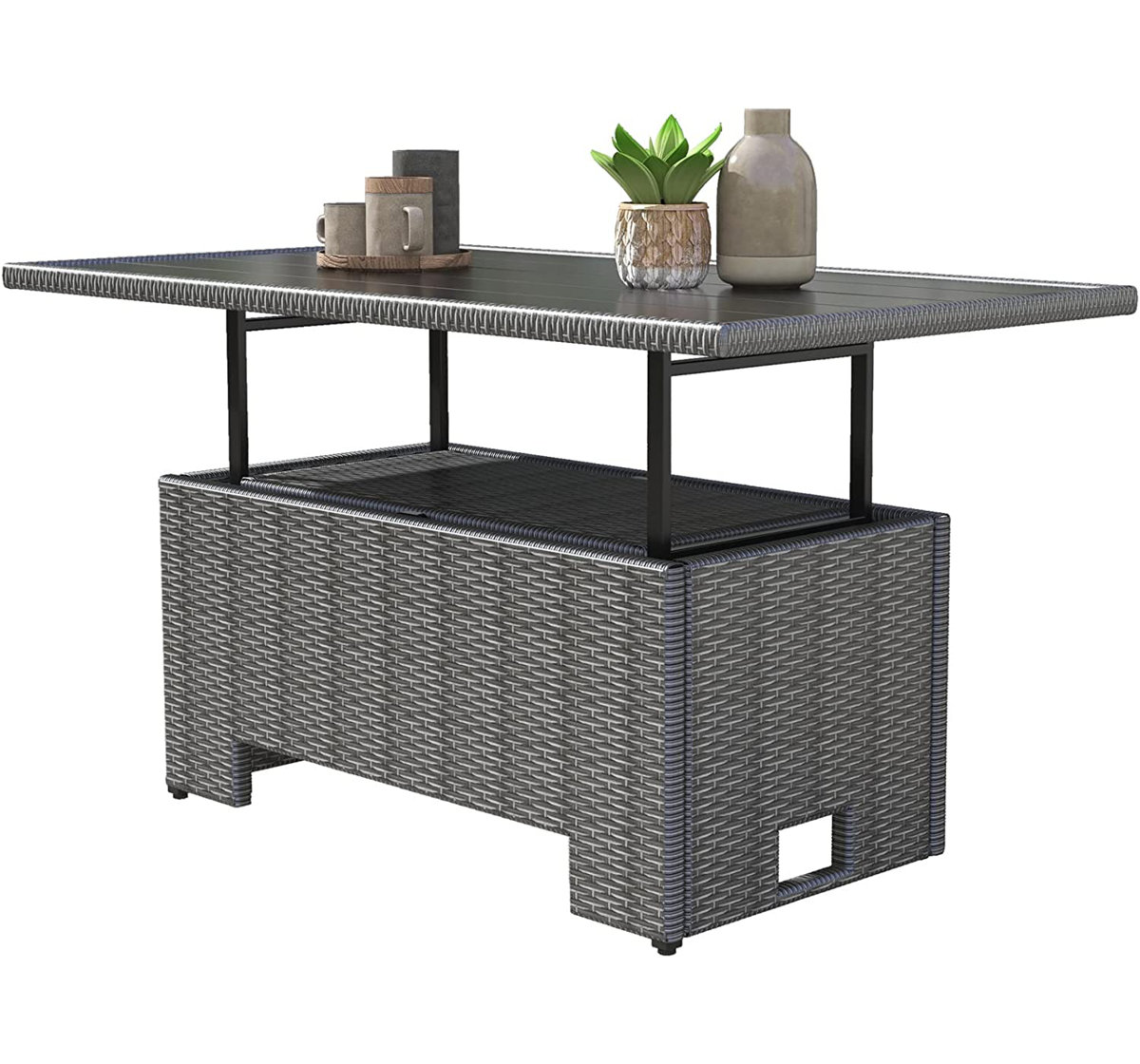 Wade Logan® Cahlan Extendable Wicker Dining Table & Reviews | Wayfair