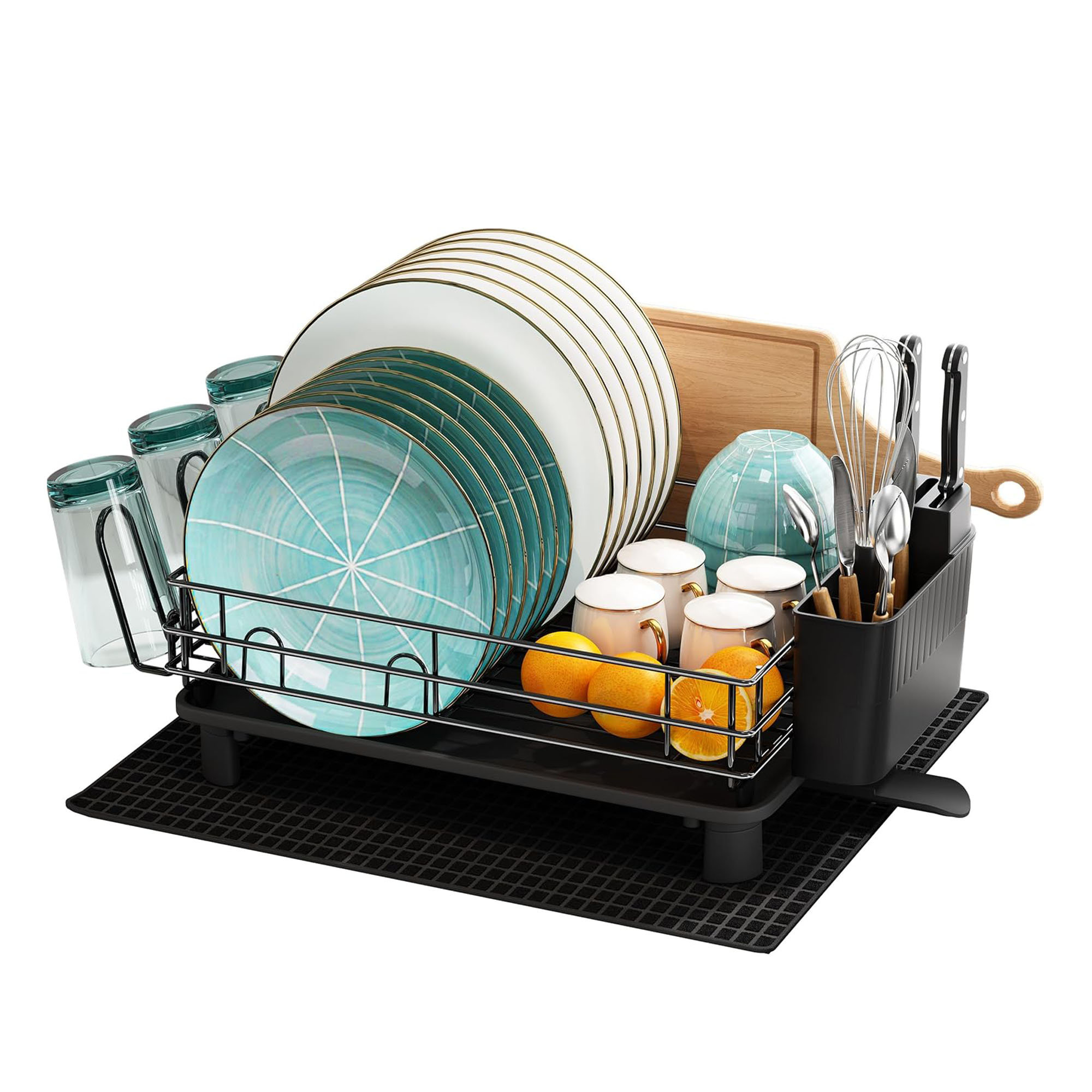 INKEDZ Dish Drying Rack for Kitchen Counter, Stainless Steel Sink Dish ...