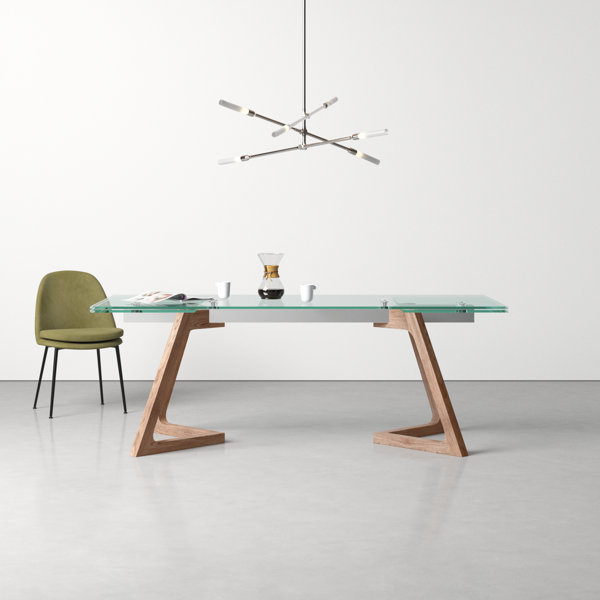 AllModern Breck Extendable Glass Dining Table | Wayfair