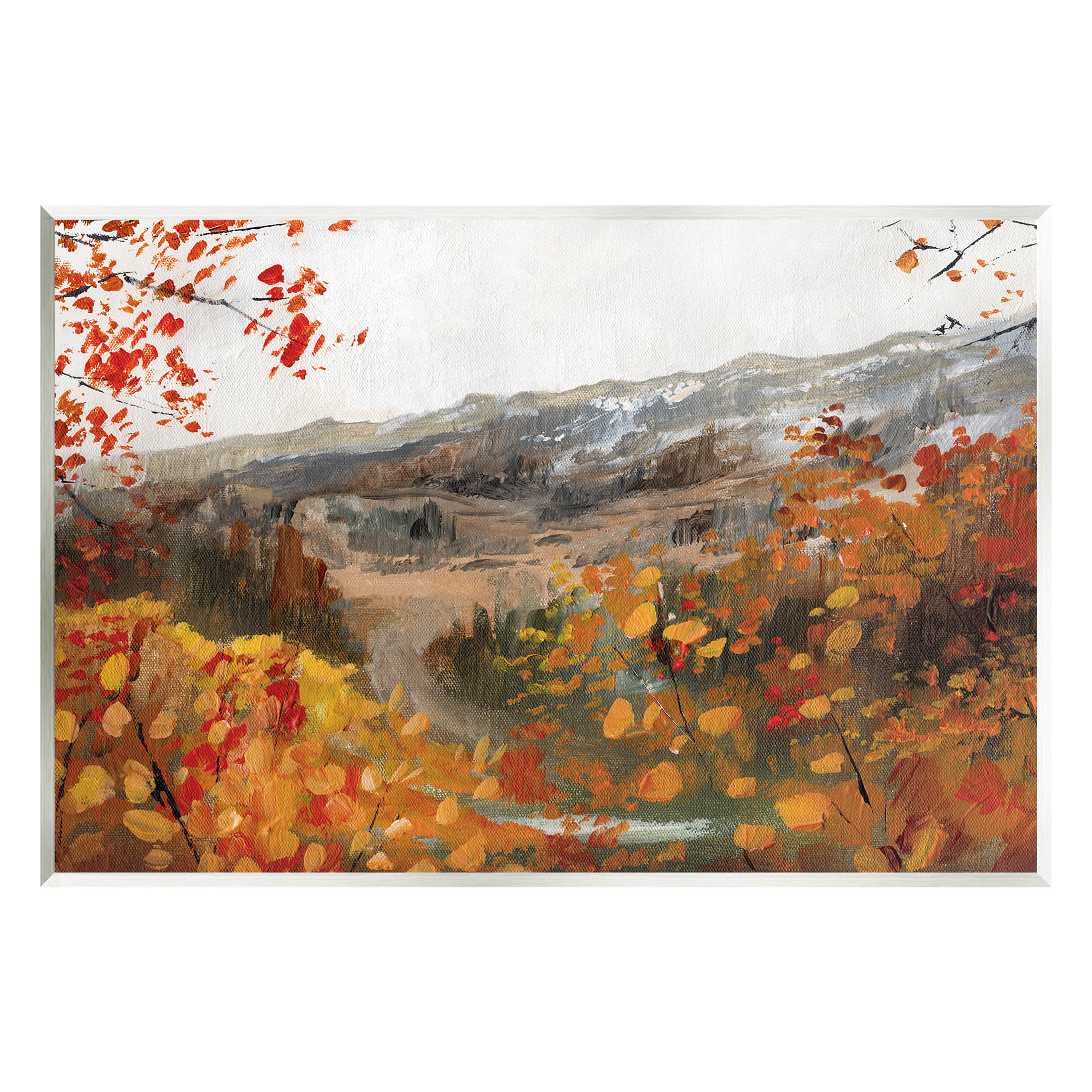 Stupell Industries Autumn Foliage Mountain Scene Giclee Art By Caverly ...