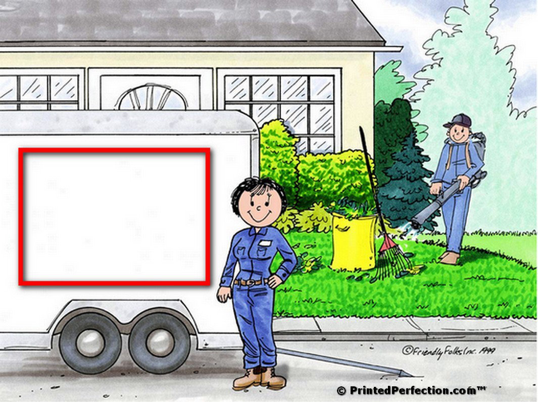 Printed Perfection Personalized Landscaper - Female Cartoon Caricature ...