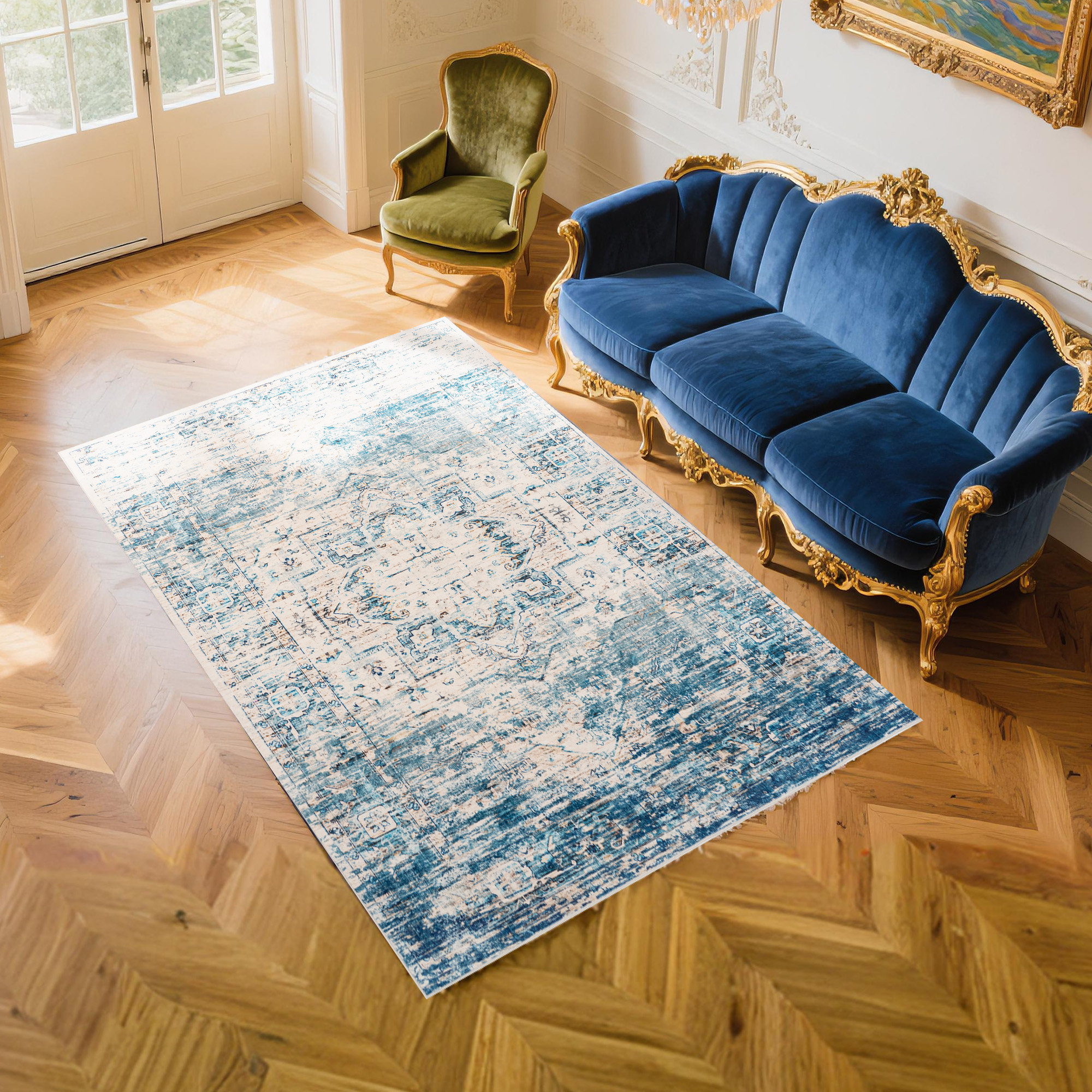 Dakota Fields Living Room Bedroom Non-slip Stain Resistant Machine ...