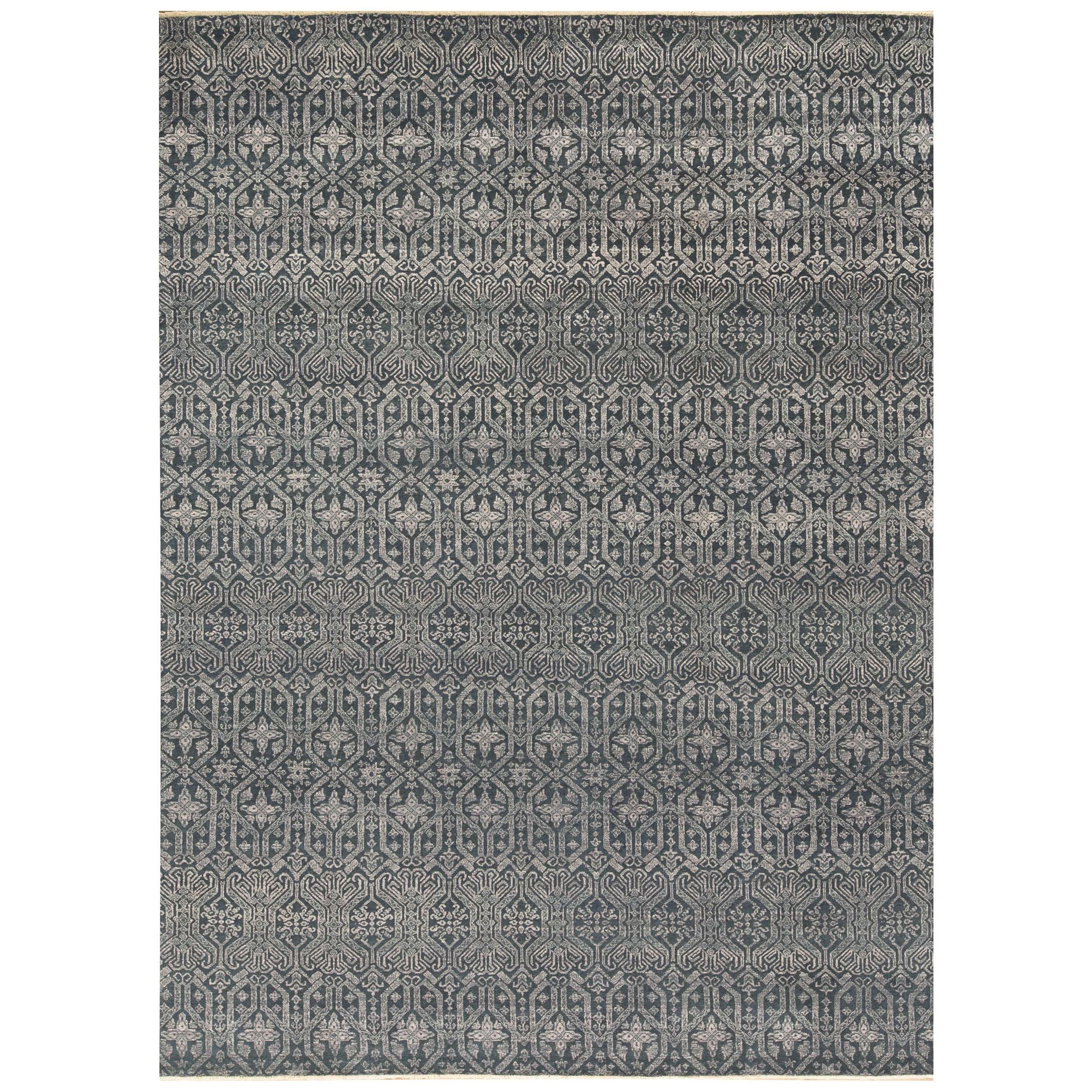 Bokara Rug Co., Inc. Hand-Knotted High-Quality Blue and Gray Area Rug ...