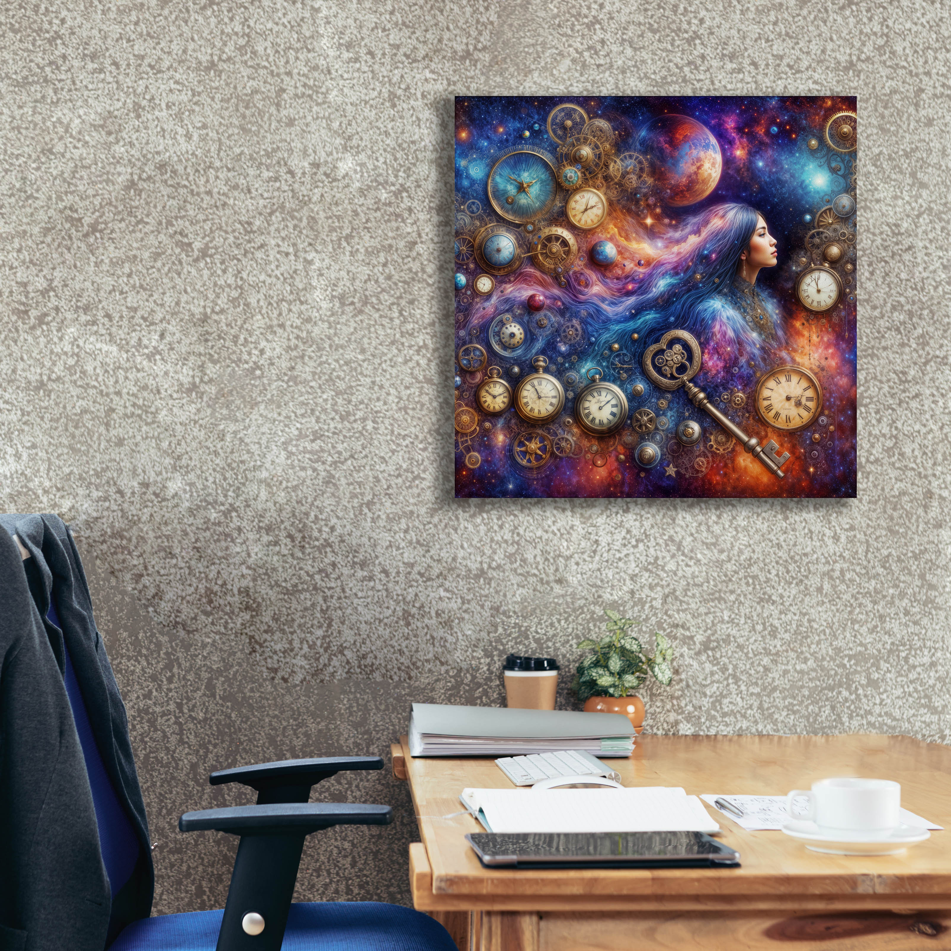 House of Hampton 'Celestial Timekeeper 2' by Rey Klimt Canvas Wall Art ...