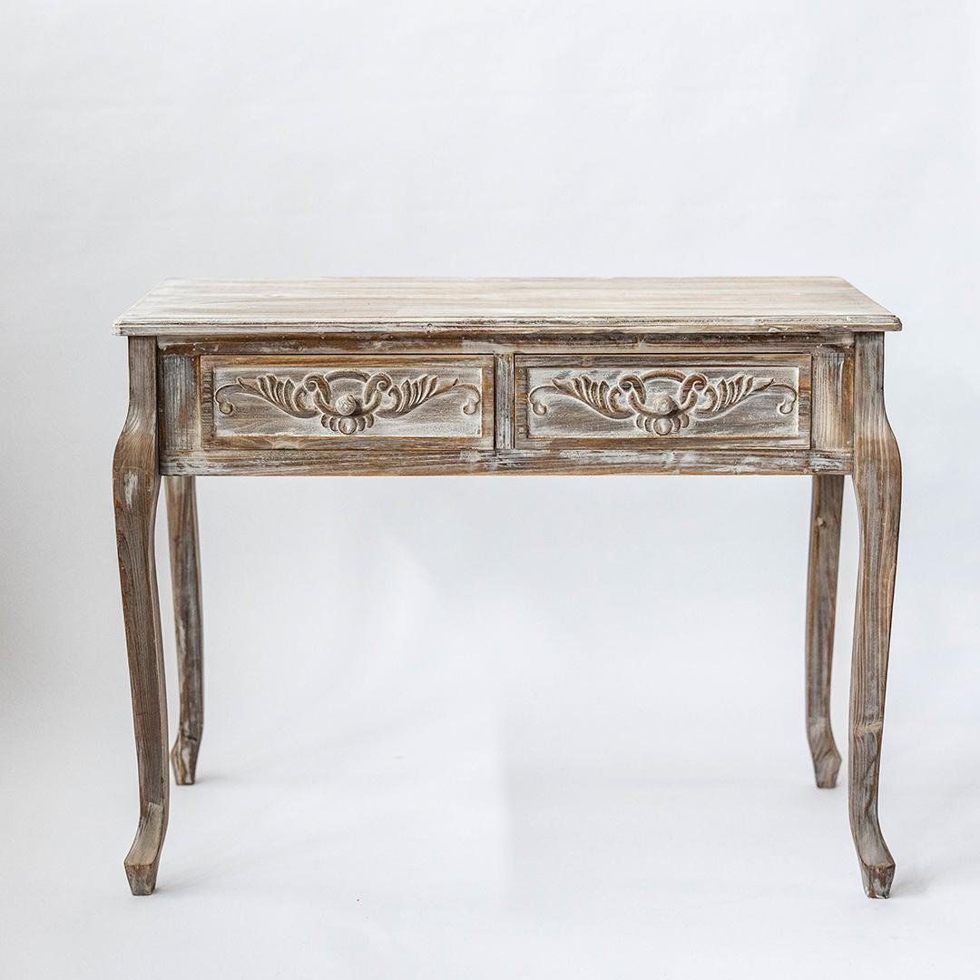 One Allium Way® Rectangular White Washed Antique Look Side Table | Wayfair