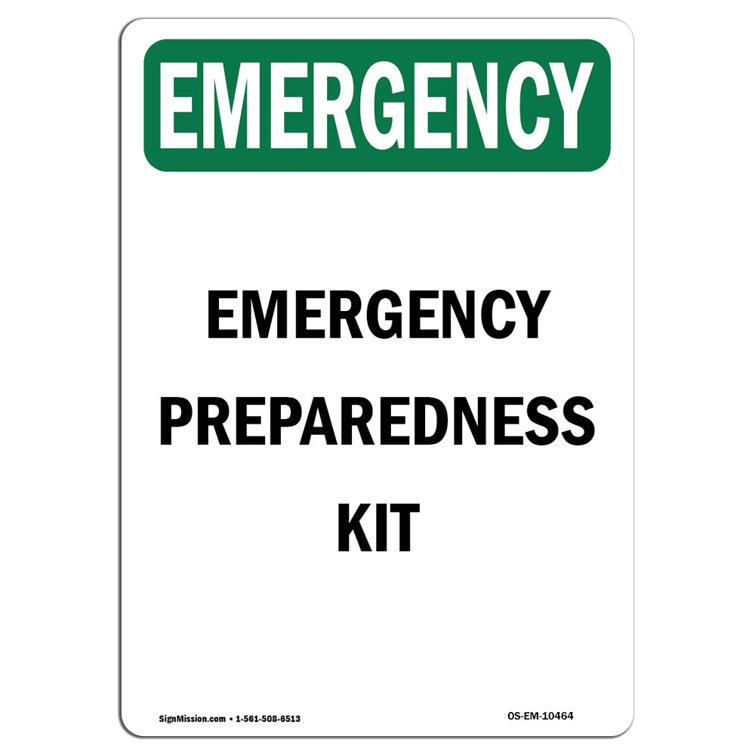 SignMission OSHA Emergency Preparedness Kit Sign | Wayfair