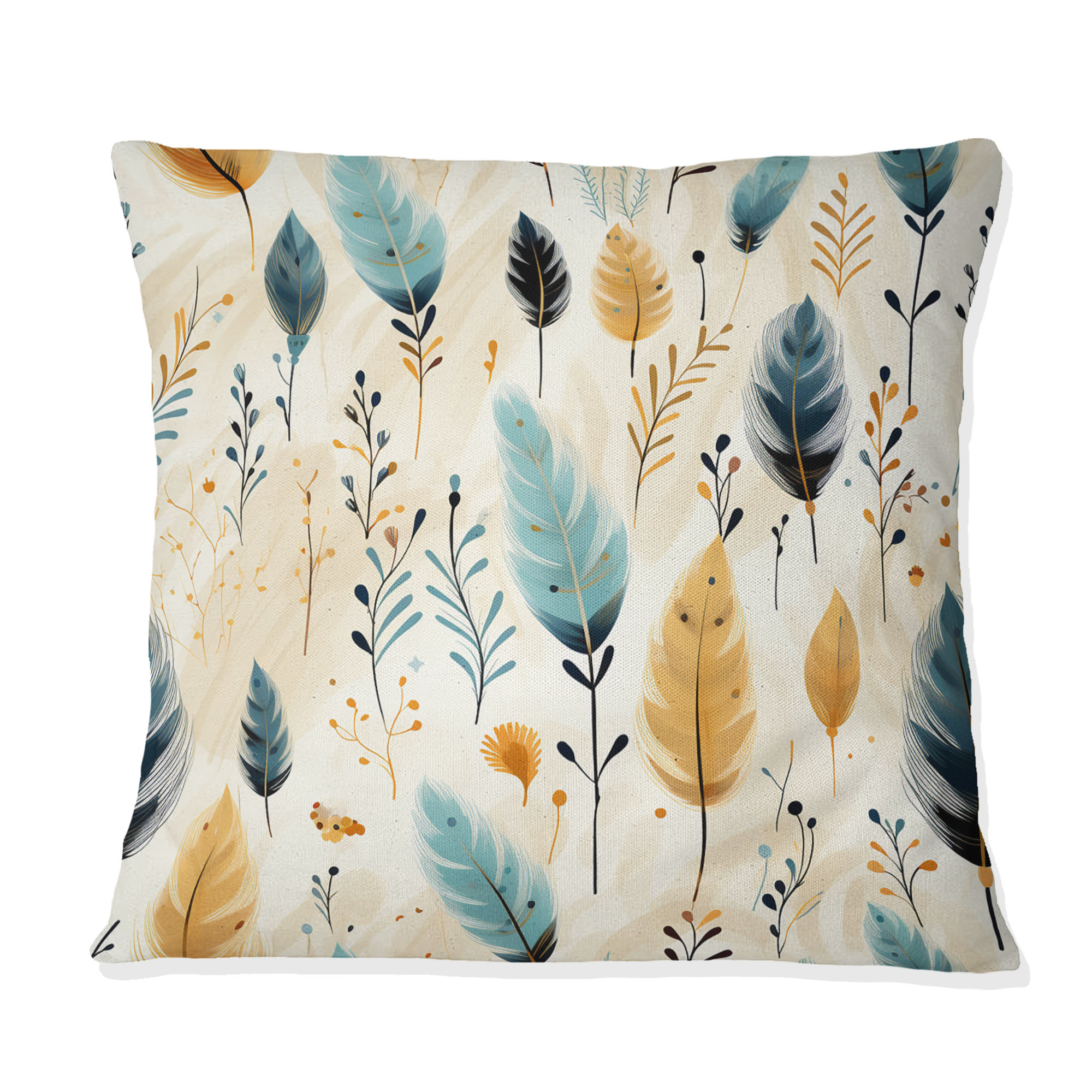 Design Art Minimalism Beige Ferns Pattern VII - Floral Printed Throw ...