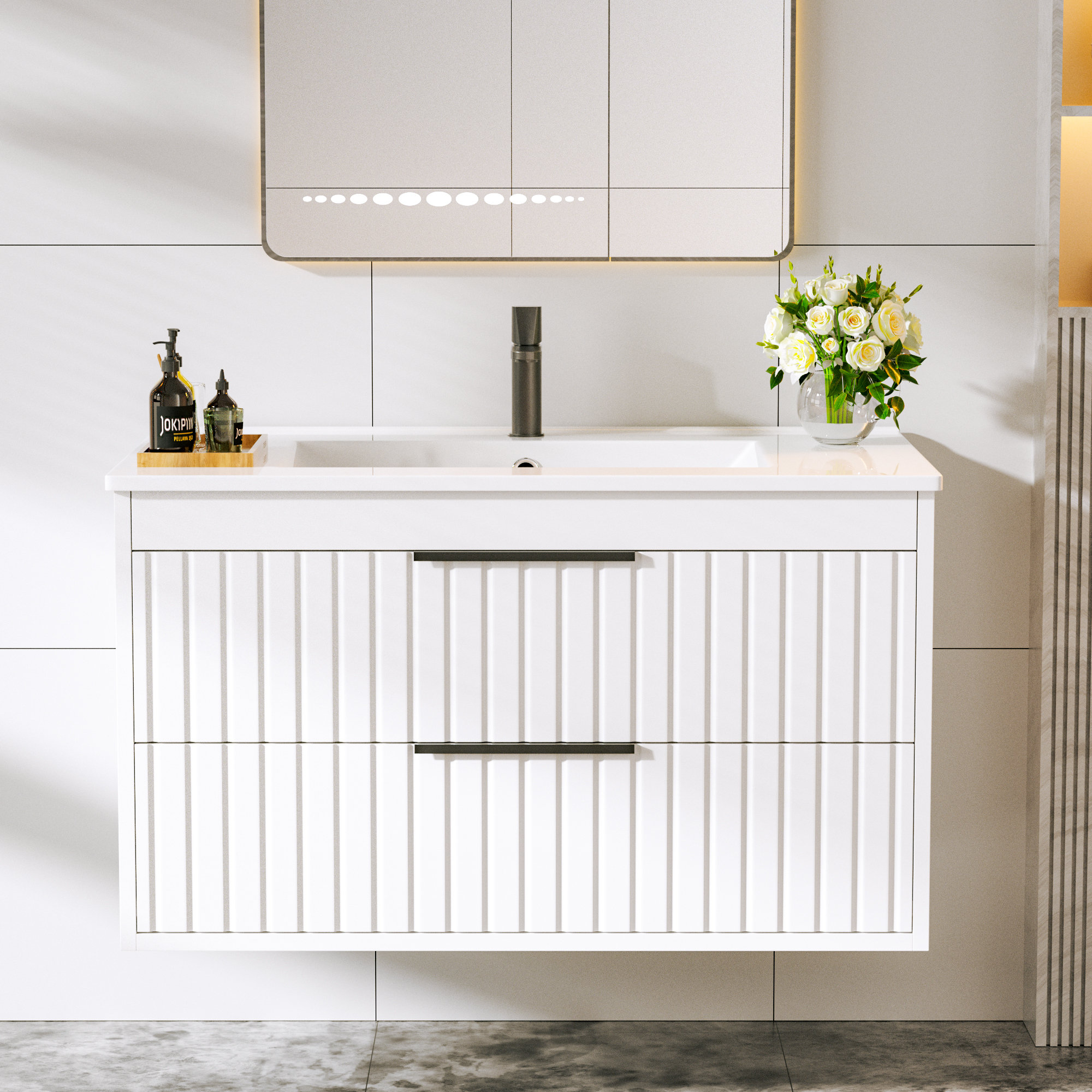 Ebern Designs Meuble-lavabo flottant 30 po avec lavabo - Wayfair Canada