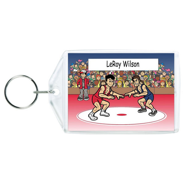 Printed Perfection Personalized Wrestler - Male Acrylic Key Chain | Wayfair