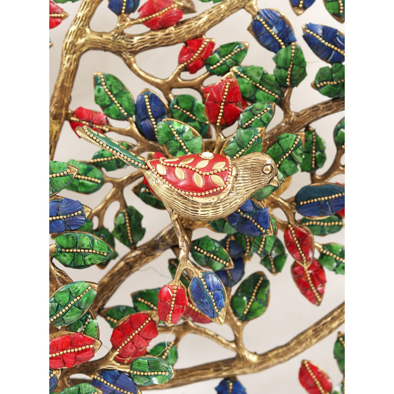 Exotic India Brass Bodhi Tree with Inlay Work Wall Décor | Wayfair