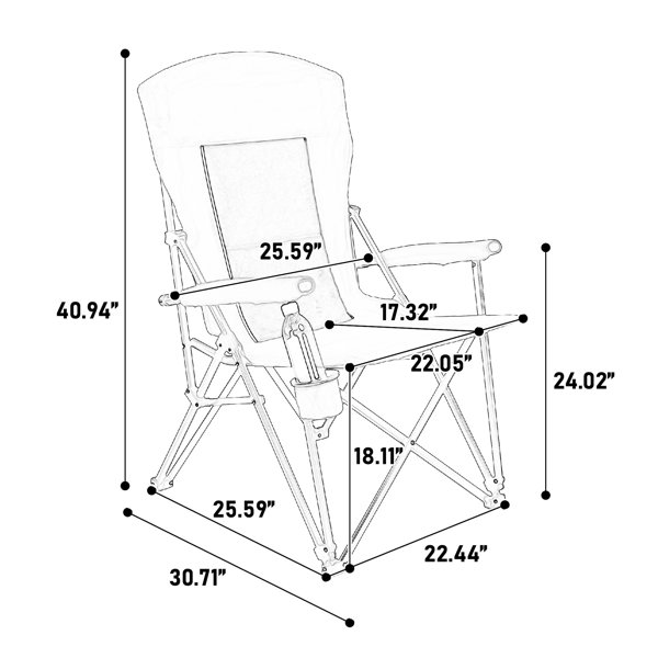 Highland Dunes Red Collapsible Camping Chair With Cup Holder, 250Lbs ...